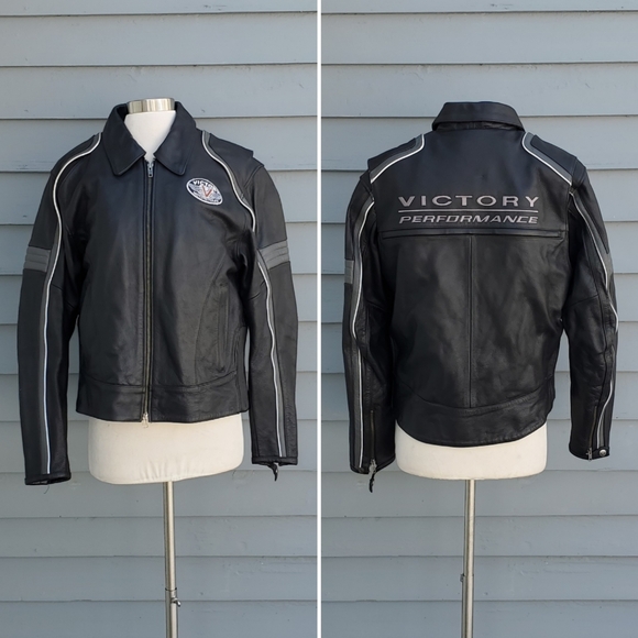 Vintage | Jackets & Coats | Vintage 9s Y2k Victory Motorcycle Black ...